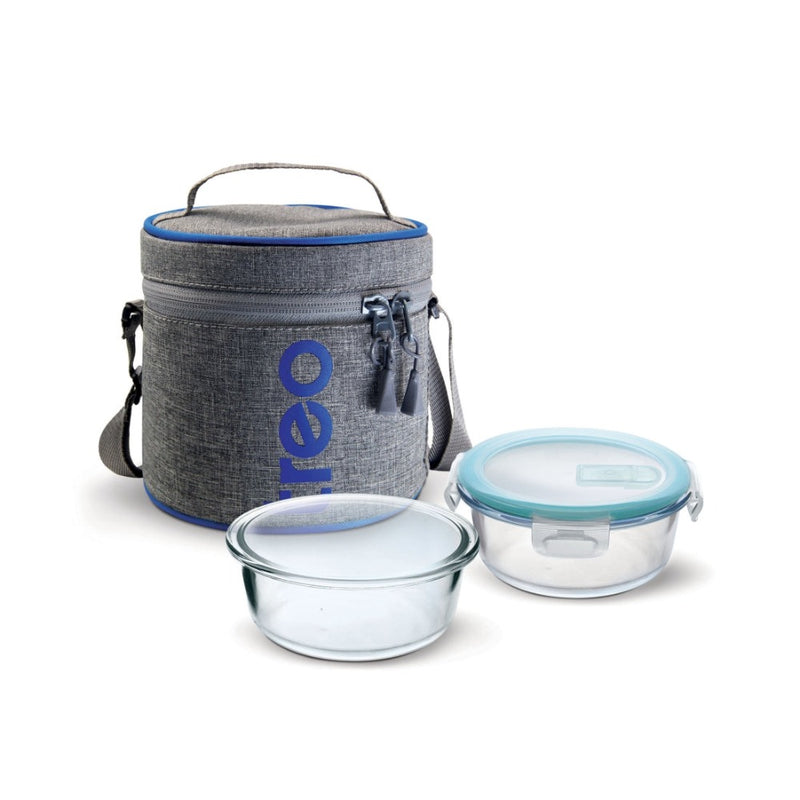 Treo All Fresh 380 ML Borosilicate Glass Round Container Tiffin Box wi
