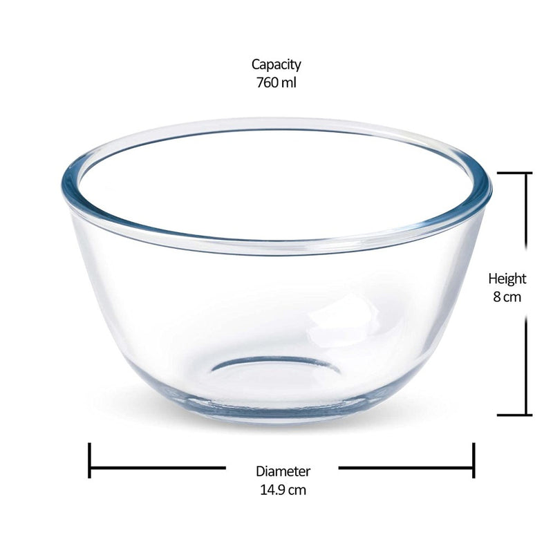 Treo Ovensafe Borosilicate Glass Mixing Bowl | Transparent | 1 Pc