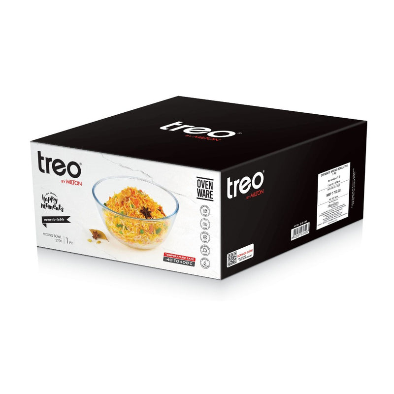 Treo Ovensafe Borosilicate Glass Mixing Bowl | Transparent | 1 Pc