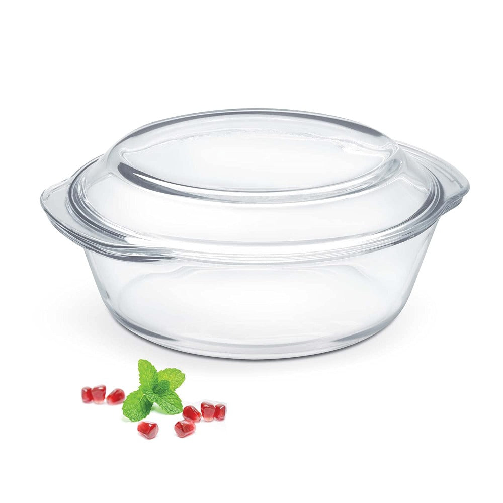 Treo Ovensafe Round Borosilicate Glass Casserole | Transparent | 1 Pc