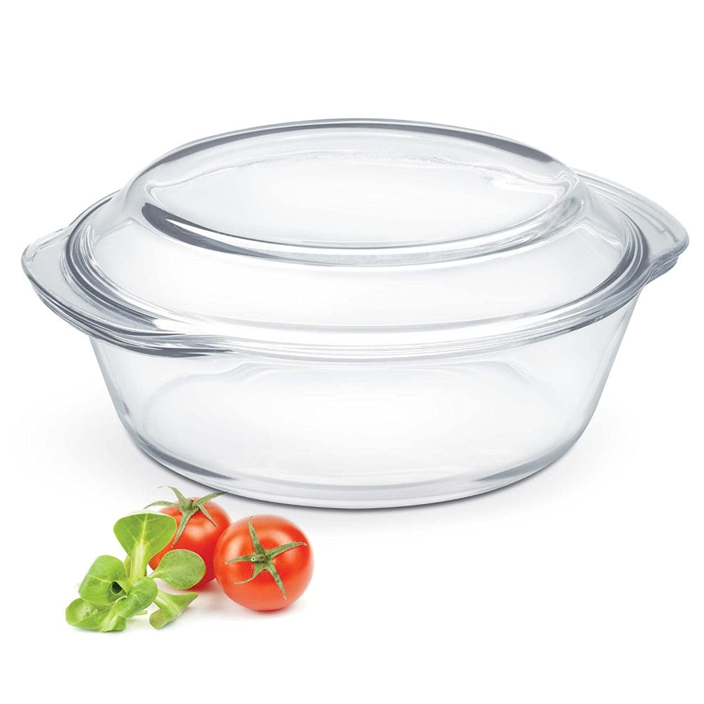 Treo Ovensafe Round Borosilicate Glass Casserole | Transparent | 1 Pc