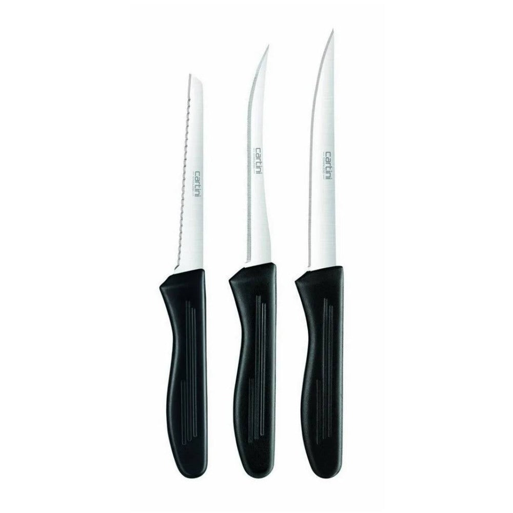 Godrej Cartini Stainless Steel Kitchen Knife Kit | Black | Set of 3 Pc