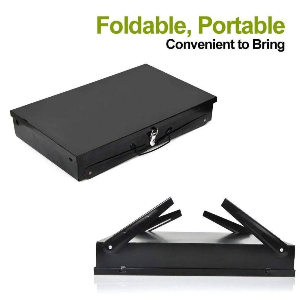 Portable Briefcase Style Charcoal Base Folding Barbecue Grill Toaster ...