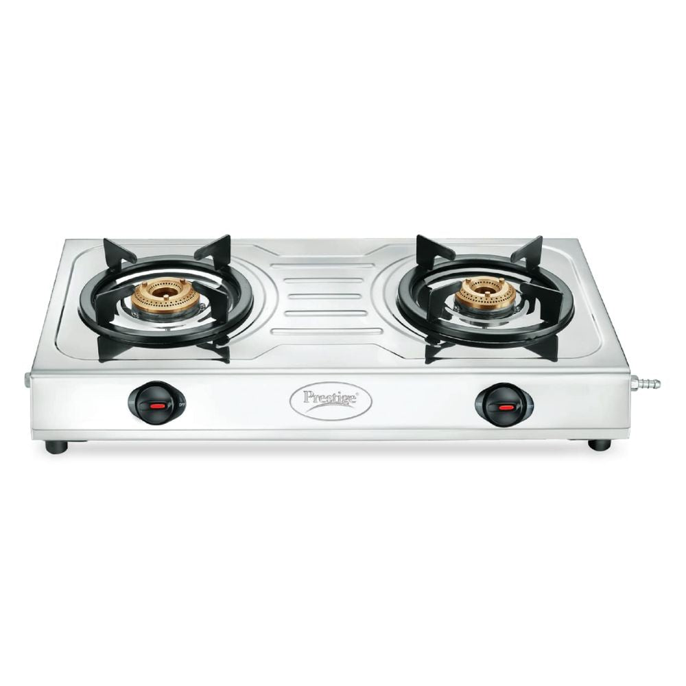 Prestige Prime 2 Burner Stainless Steel Gas Stove | Silver