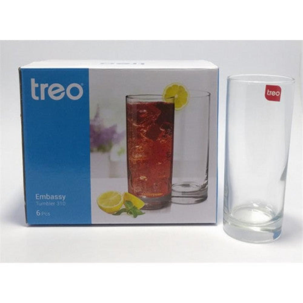 Treo Embassy 310 ML Tumbler | Transparent | Set of 6 Pcs