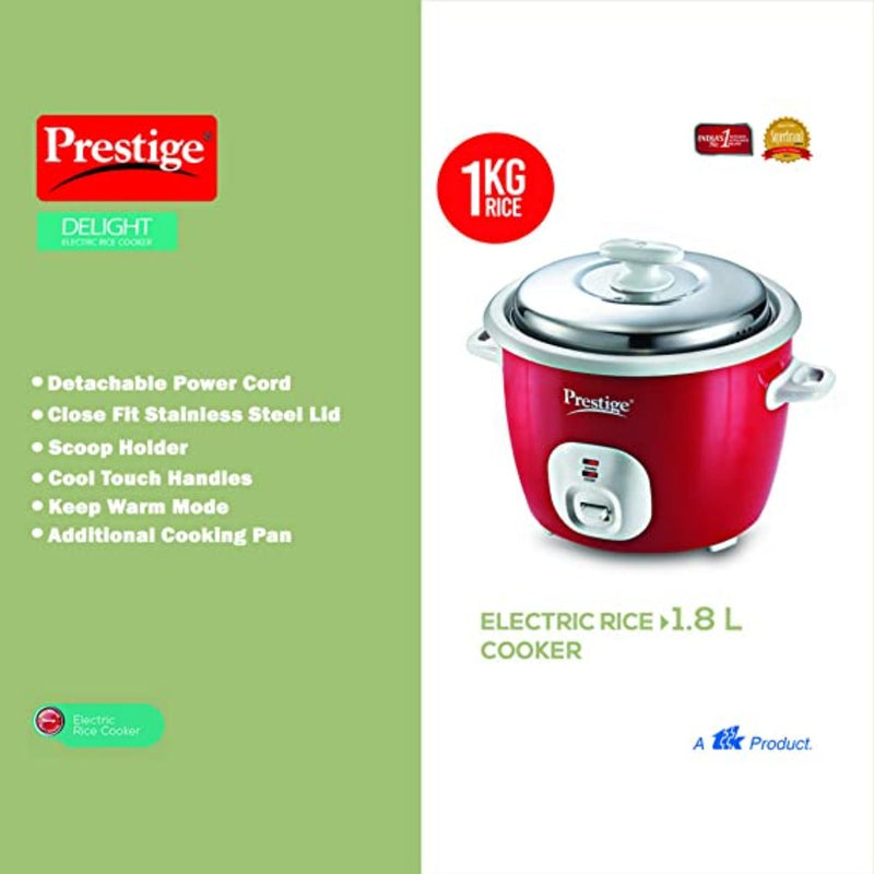 Prestige Cute 1.8-2 Rice Cooker 1.8 Litre with Close Fit Stainless Ste