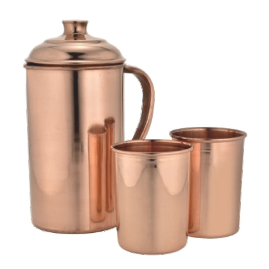 LaCoppera Twicity Copper Pitcher With 2 Glasses LC536 - La016 | Set of