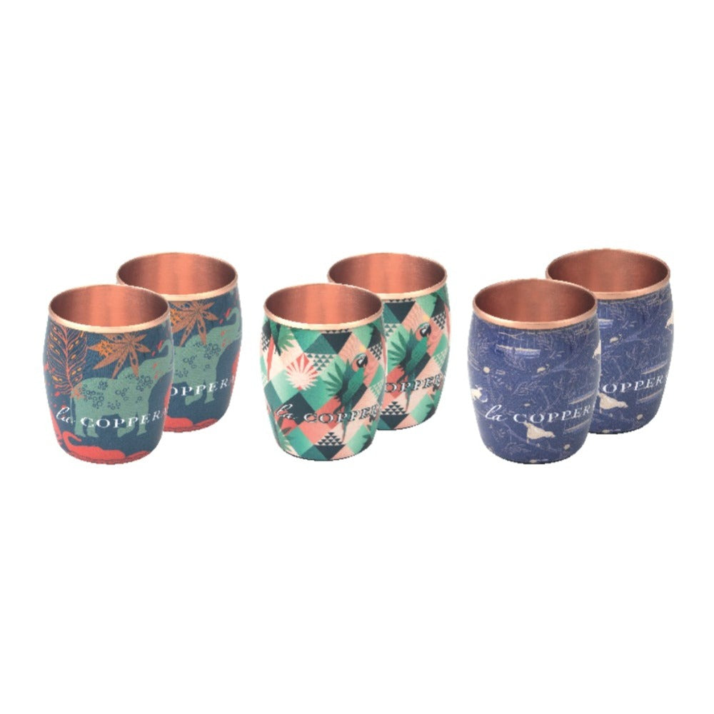 Lacoppera Copper Cooler Texture 250 ML Tumblers | Set of 2 Pcs – Rasoi Shop