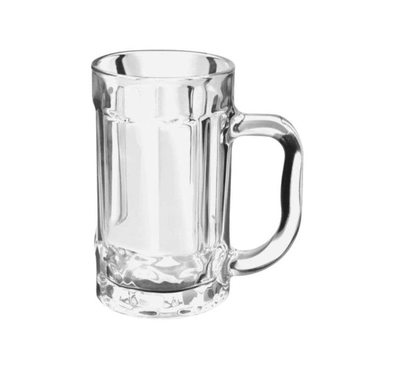 Treo Roarr Cool 405 ML Glass Beer Mug | Transparent | 2 Pcs