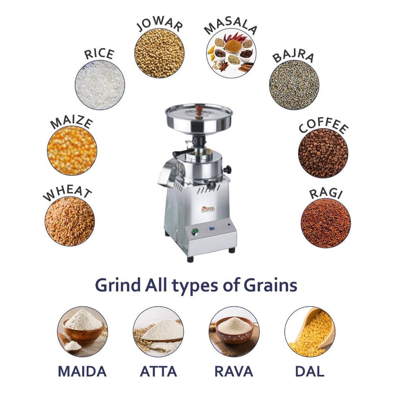 Softel 1.5 HP Domestic Stone Flour Mill Atta Chakki 10-15 Kg/hr